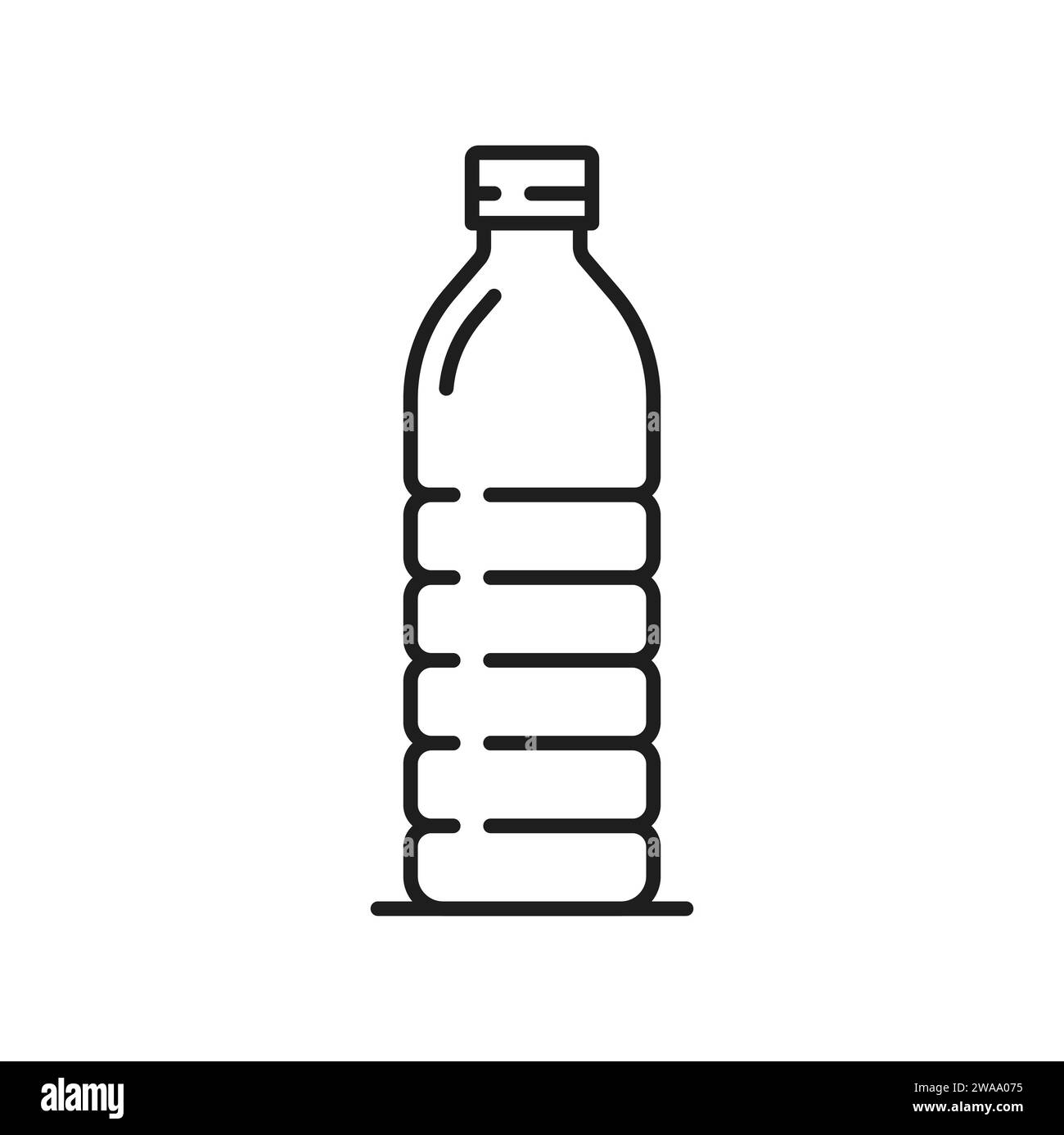 Plastic bottle with mineral water isolated mockup template outline icon ...
