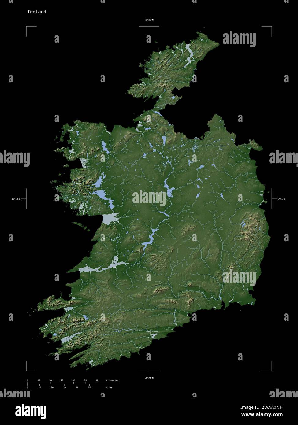 Shape of a Pale colored elevation map with lakes and rivers of the ...