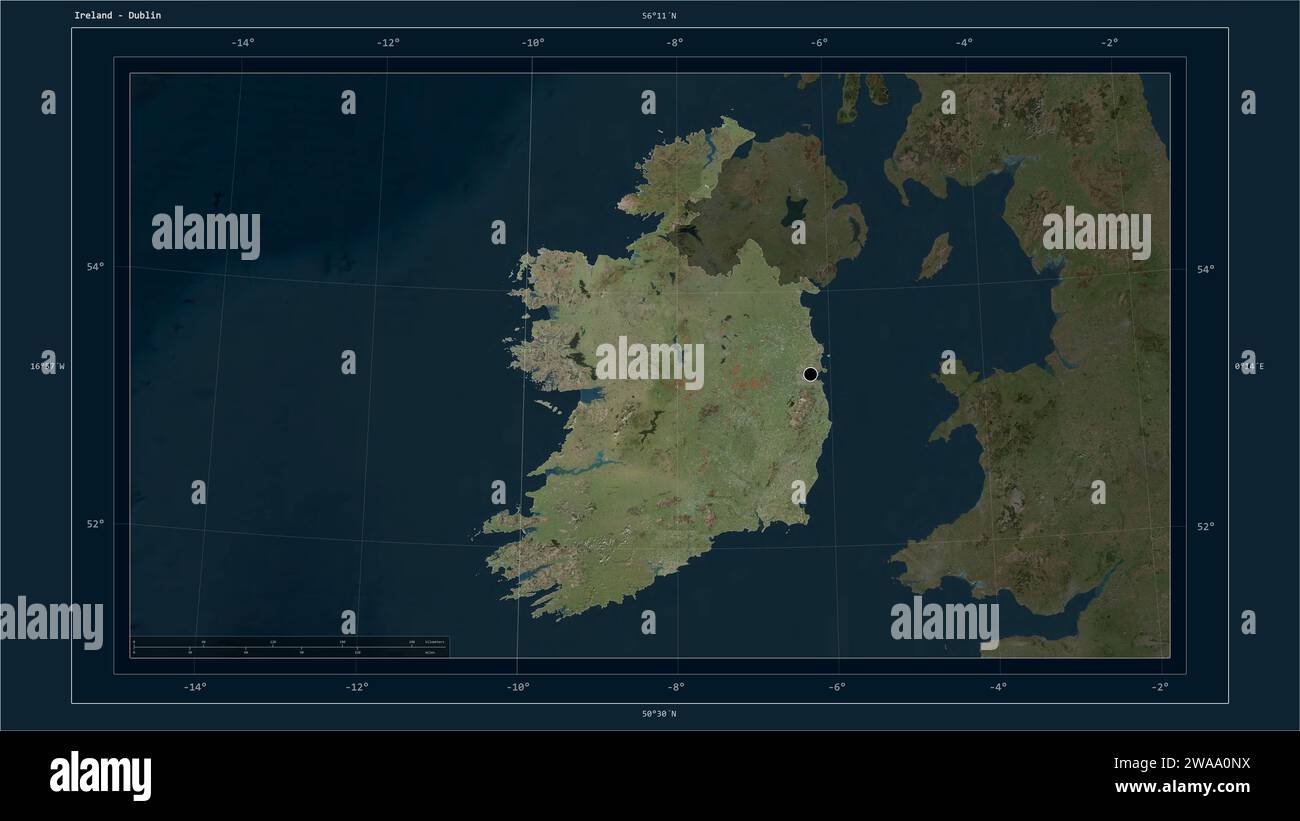 Ireland highlighted on a high resolution satellite map map with the ...