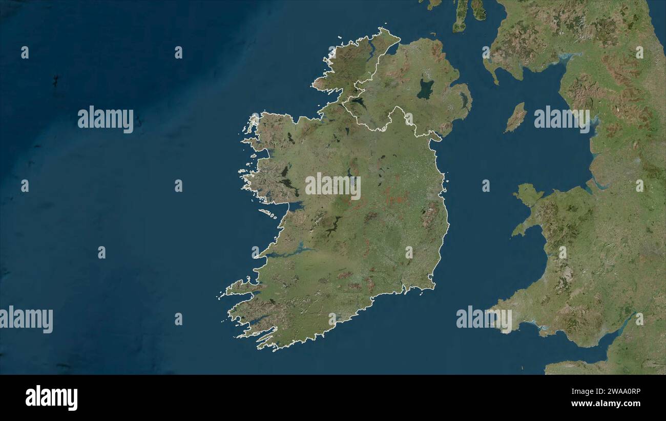 Ireland outlined on a high resolution satellite map Stock Photo - Alamy