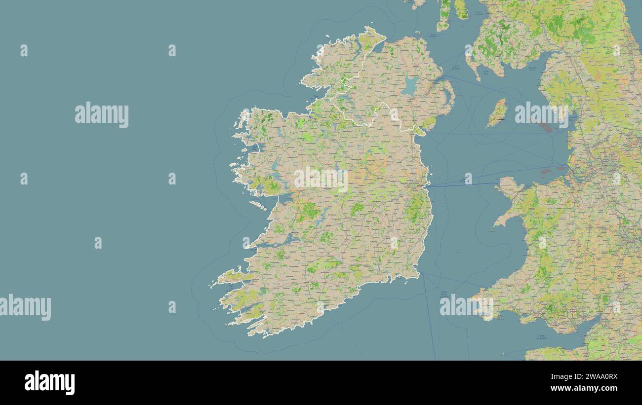 Ireland country outline on a world map hi-res stock photography and ...