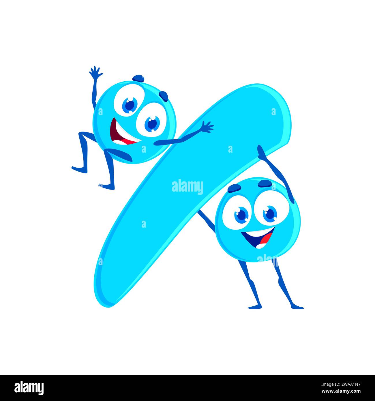 Cartoon funny division sign characters. Isolated cute vector math ...