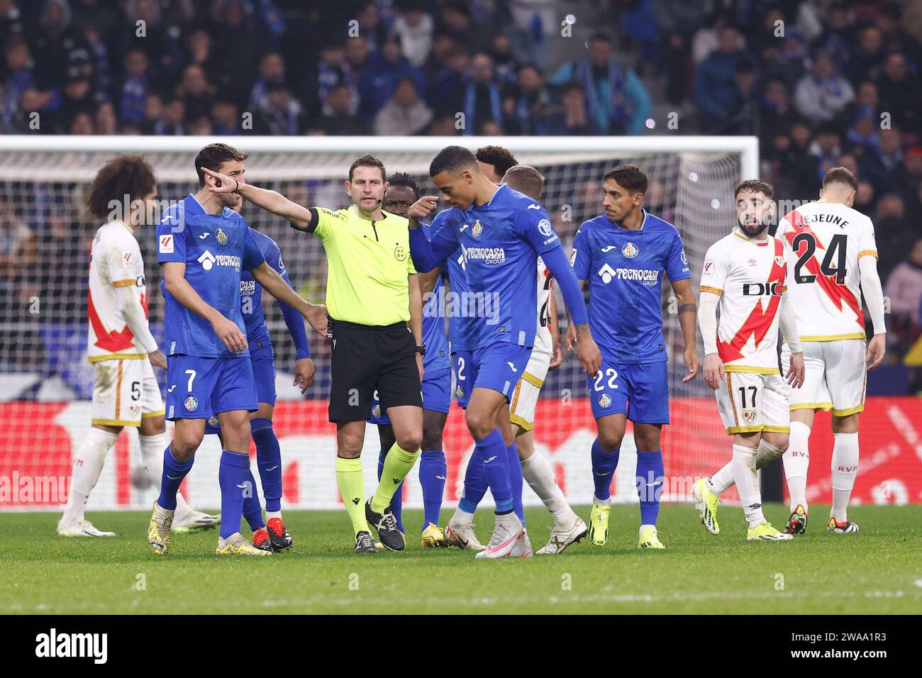 Red card Mason Greenwood of Getafe during the Spanish championship La ...