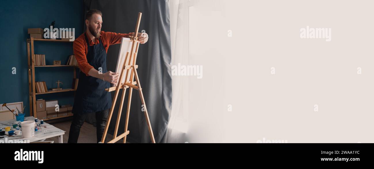 Talented male artist working on hi-res stock photography and images - Alamy