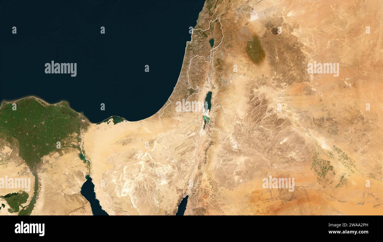 Israel outlined on a low resolution satellite map Stock Photo - Alamy