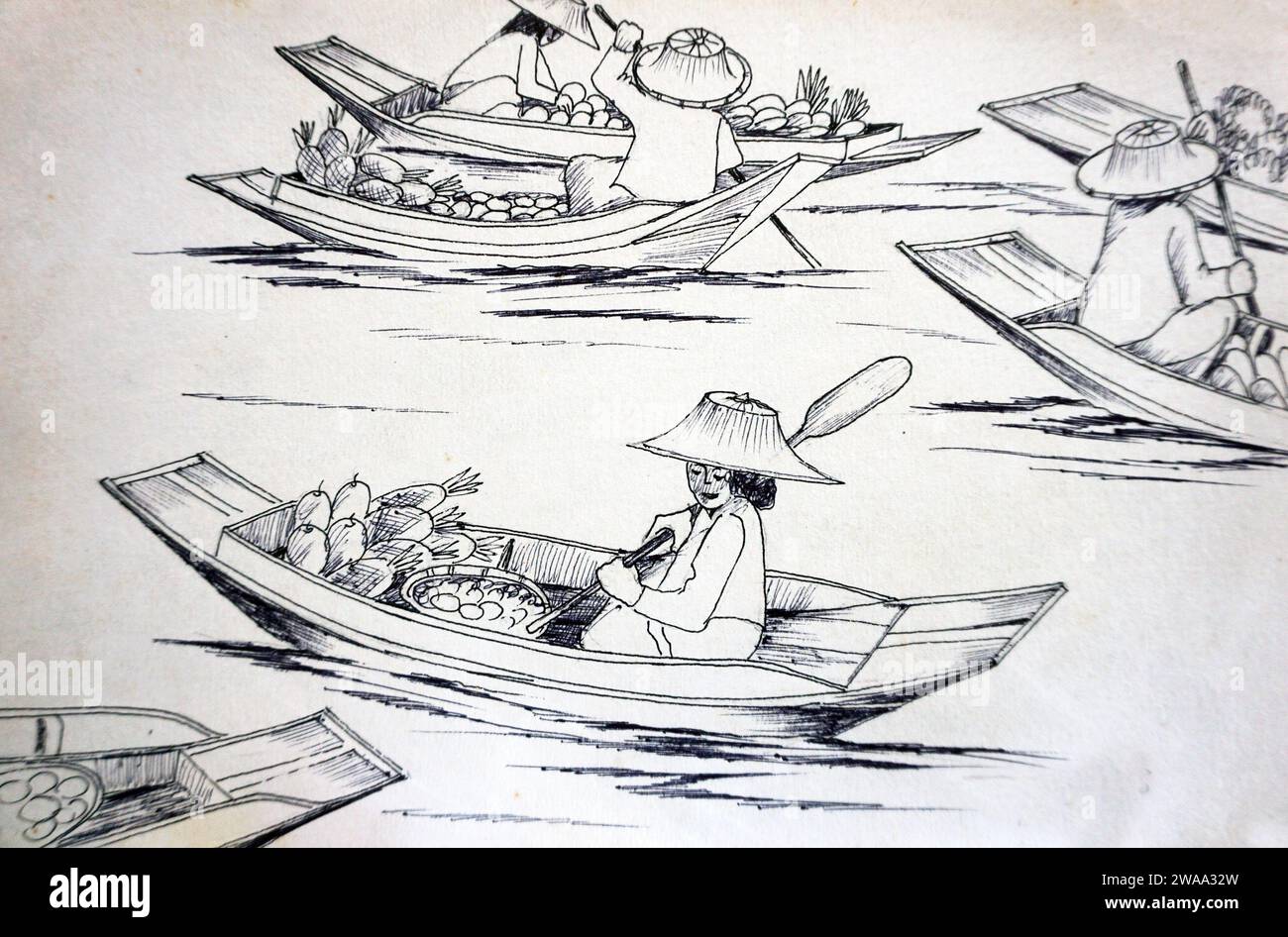 Drawing of market hi-res stock photography and images - Alamy