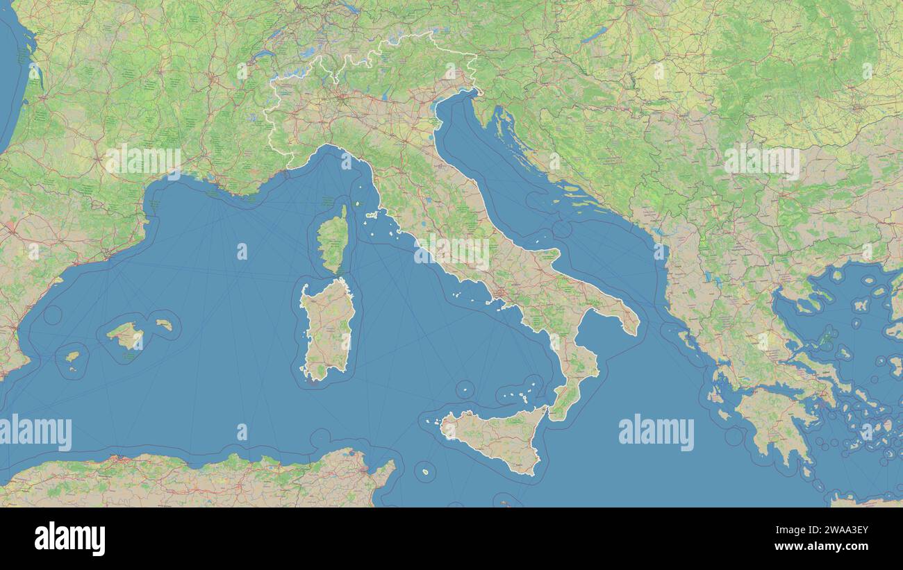 Topographic map of italy hi-res stock photography and images - Alamy