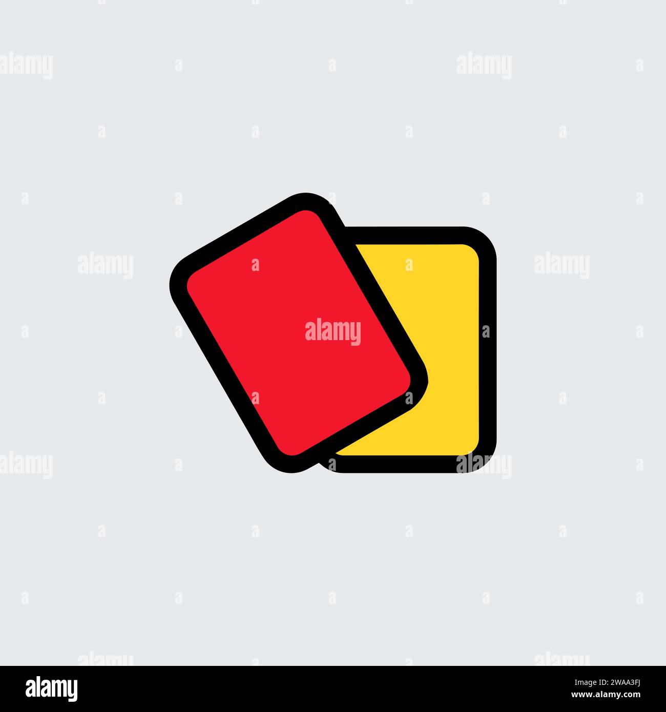 Red and yellow football soccer referee cards. competition game judge ...