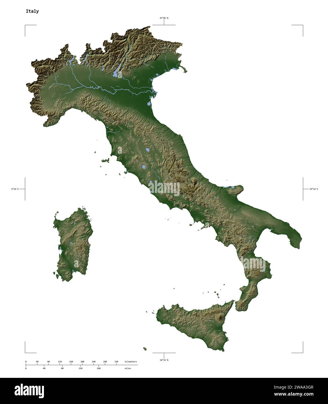 Shape of a Pale colored elevation map with lakes and rivers of the ...