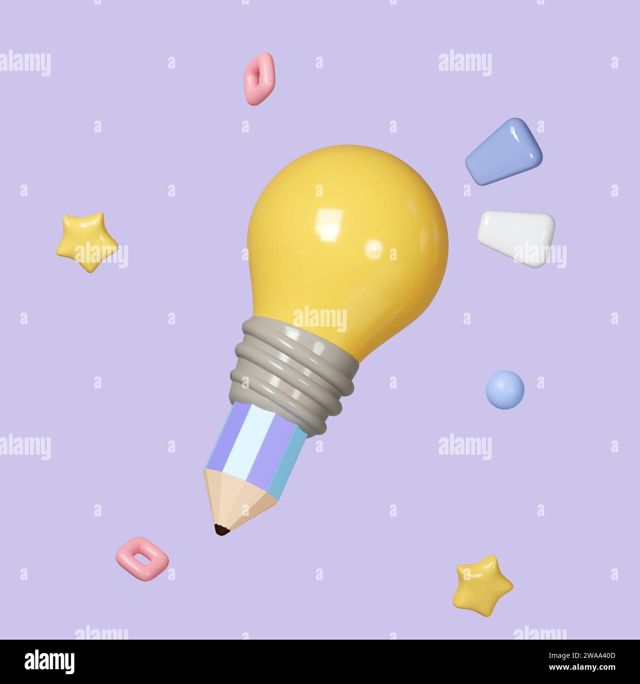 Cartoon bulb creative idea school hi-res stock photography and images ...