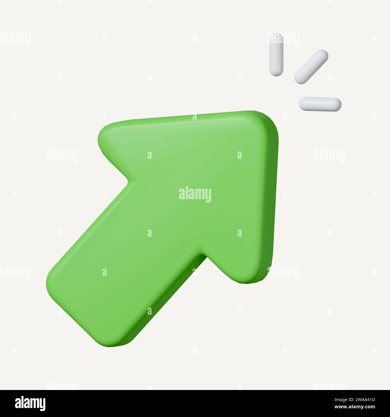 Green rounded arrow mouse cursor pointer symbol user interface theme 3d ...