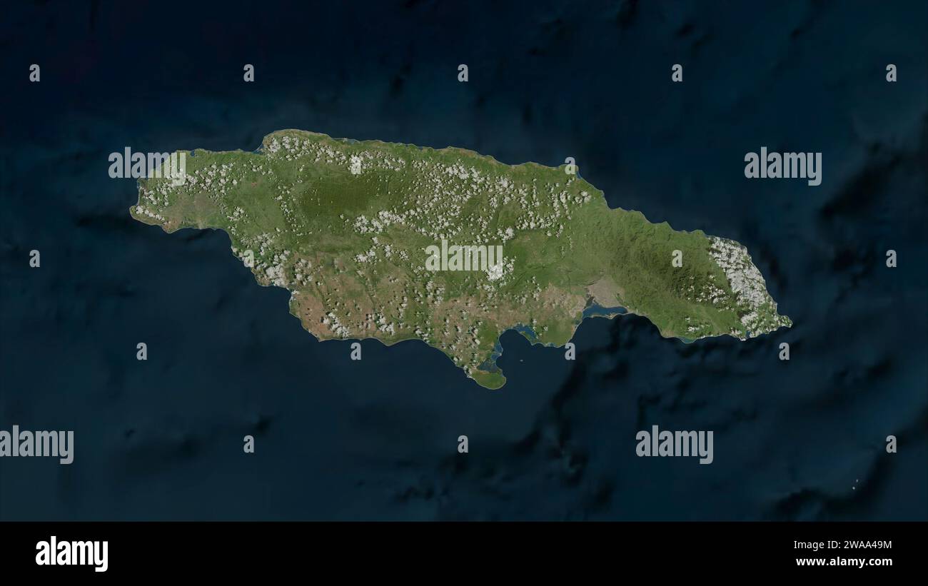 Jamaica highlighted on a high resolution satellite map Stock Photo - Alamy