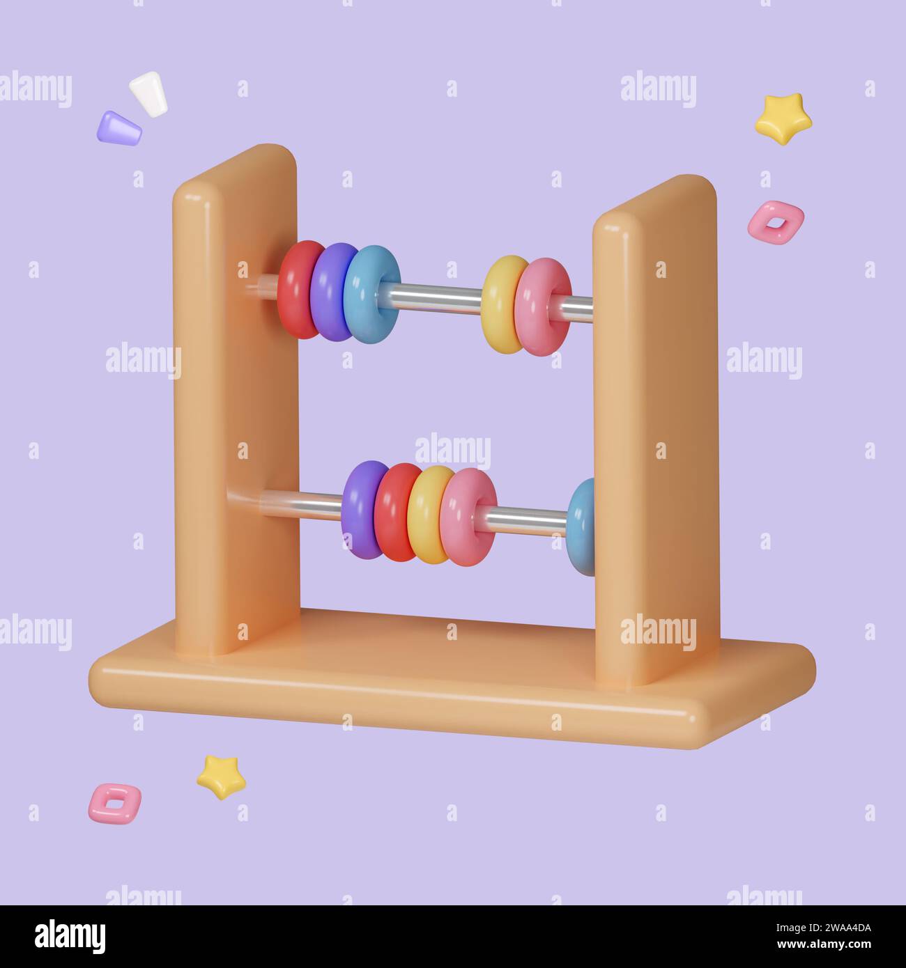 Cute colorful abacus icon cute smooth on pastel background, arithmetic ...