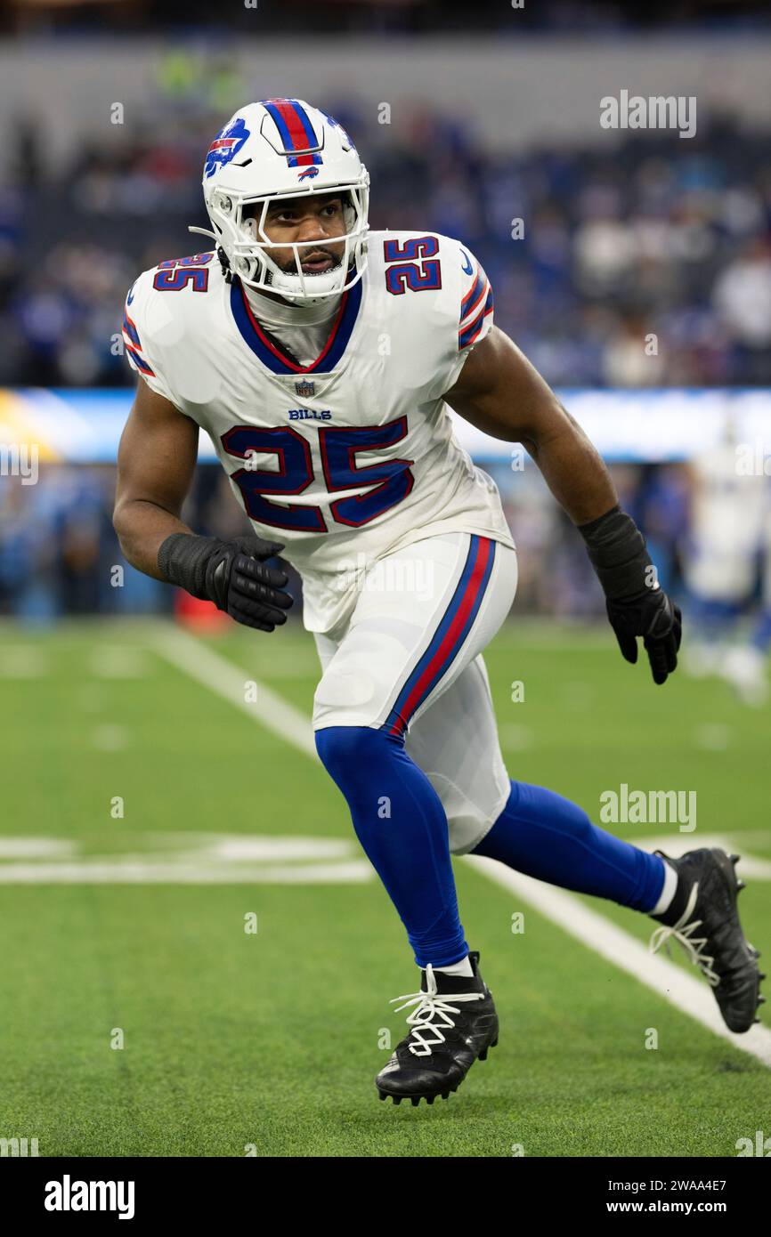 Buffalo Bills linebacker Tyrel Dodson (25) runs before an NFL football ...