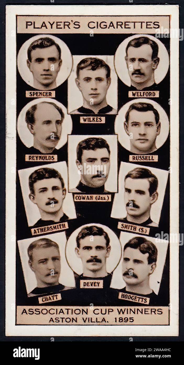 Aston Villa F.A. Cup Winners 1895 - Vintage Cigarette Card Illustration ...