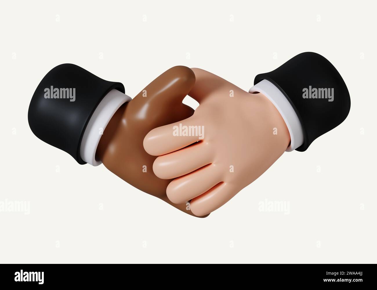 3d hands business handshake emoji isolated on white background ...