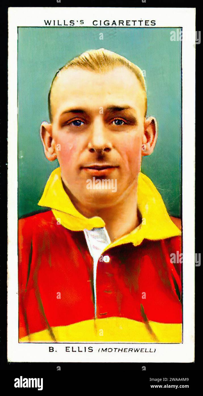 Ben Ellis - Motherwell Footballer - Vintage Cigarette Card Illustration ...