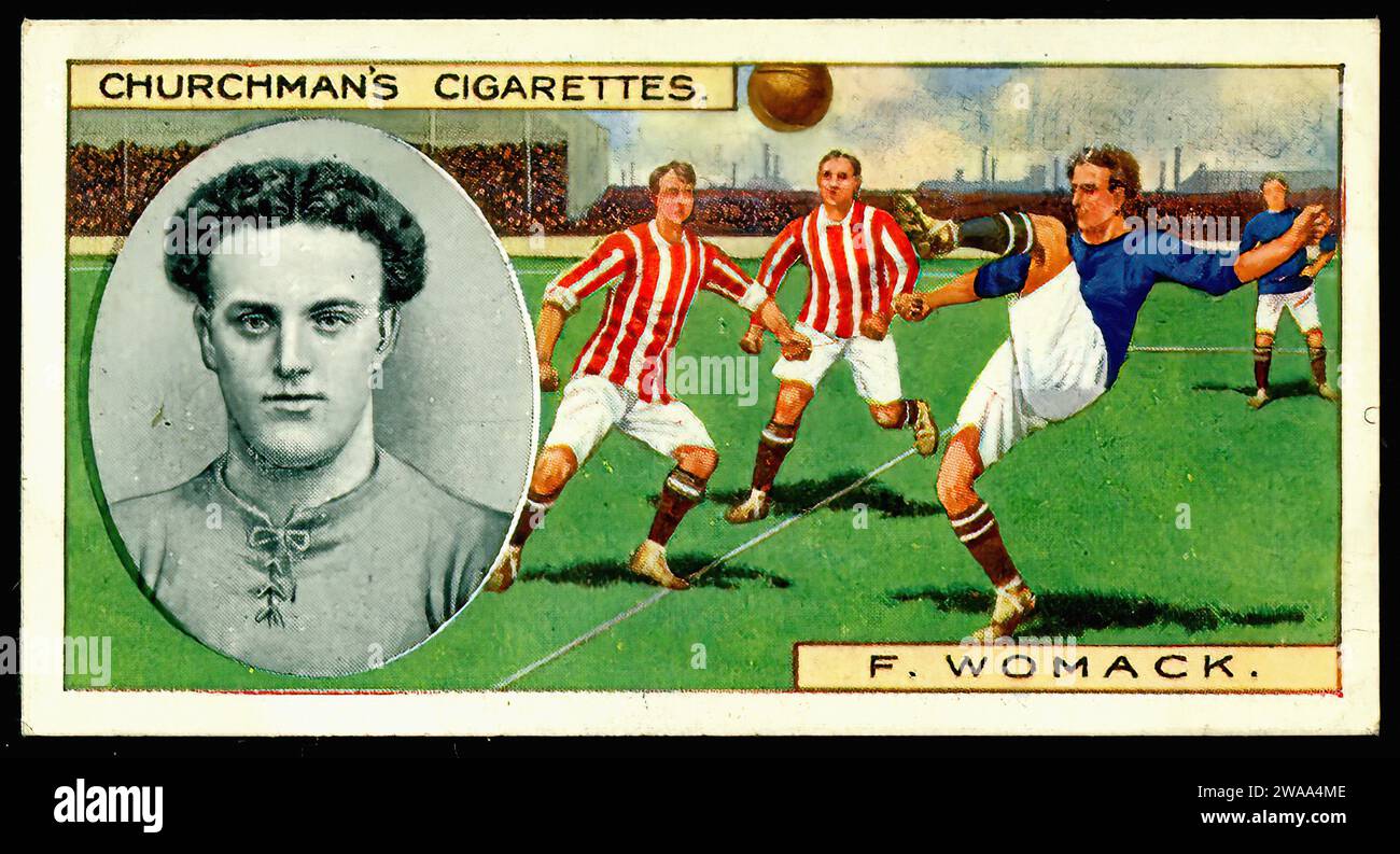 Birmingham Footballer F.Womack - Vintage Cigarette Card Illustration ...