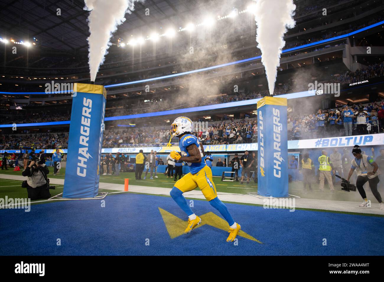 Los Angeles Chargers cornerback Asante Samuel Jr. (26) takes the field ...
