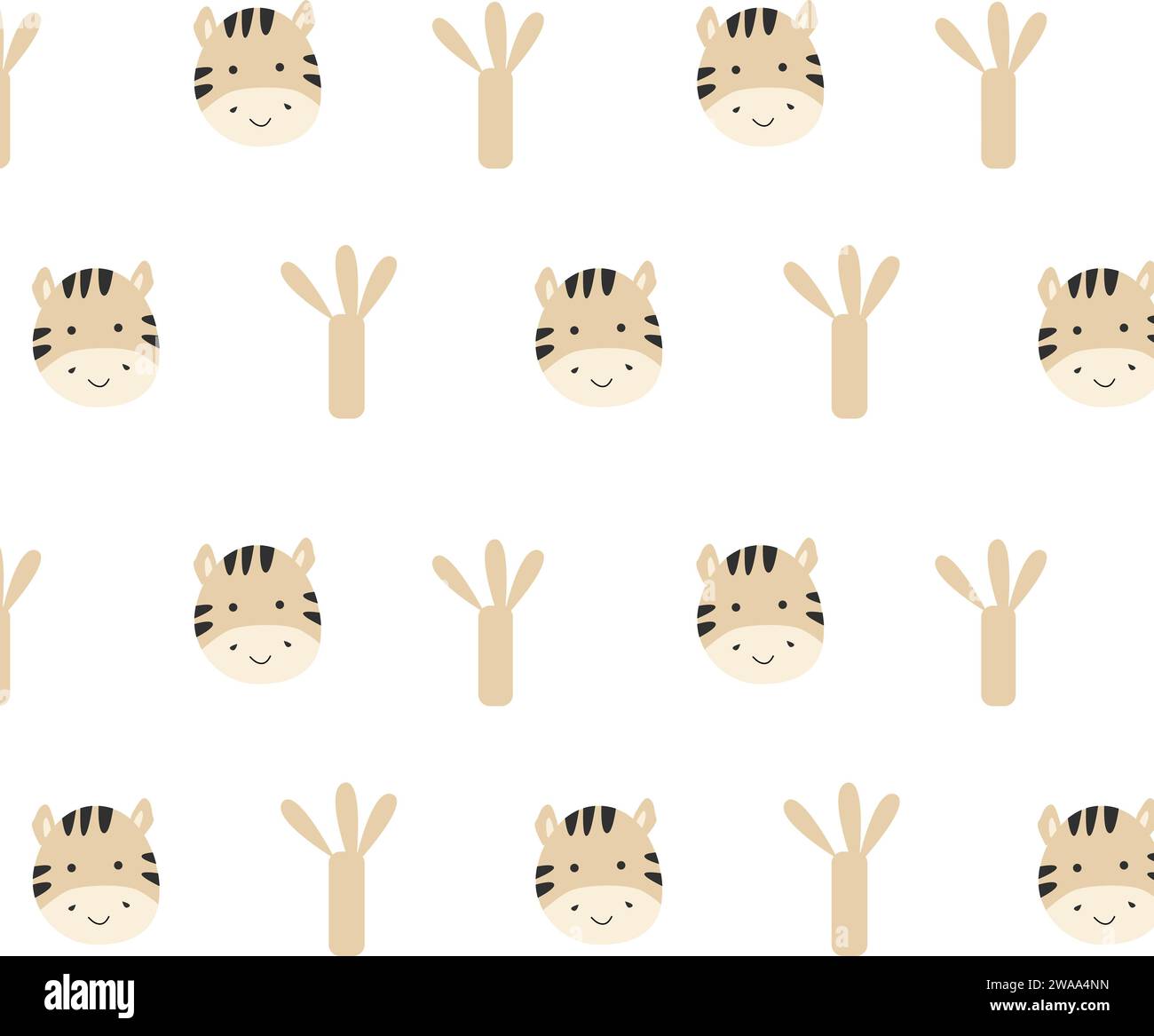 cute zebra nursery pattern in boho style. Vector illustration for ...
