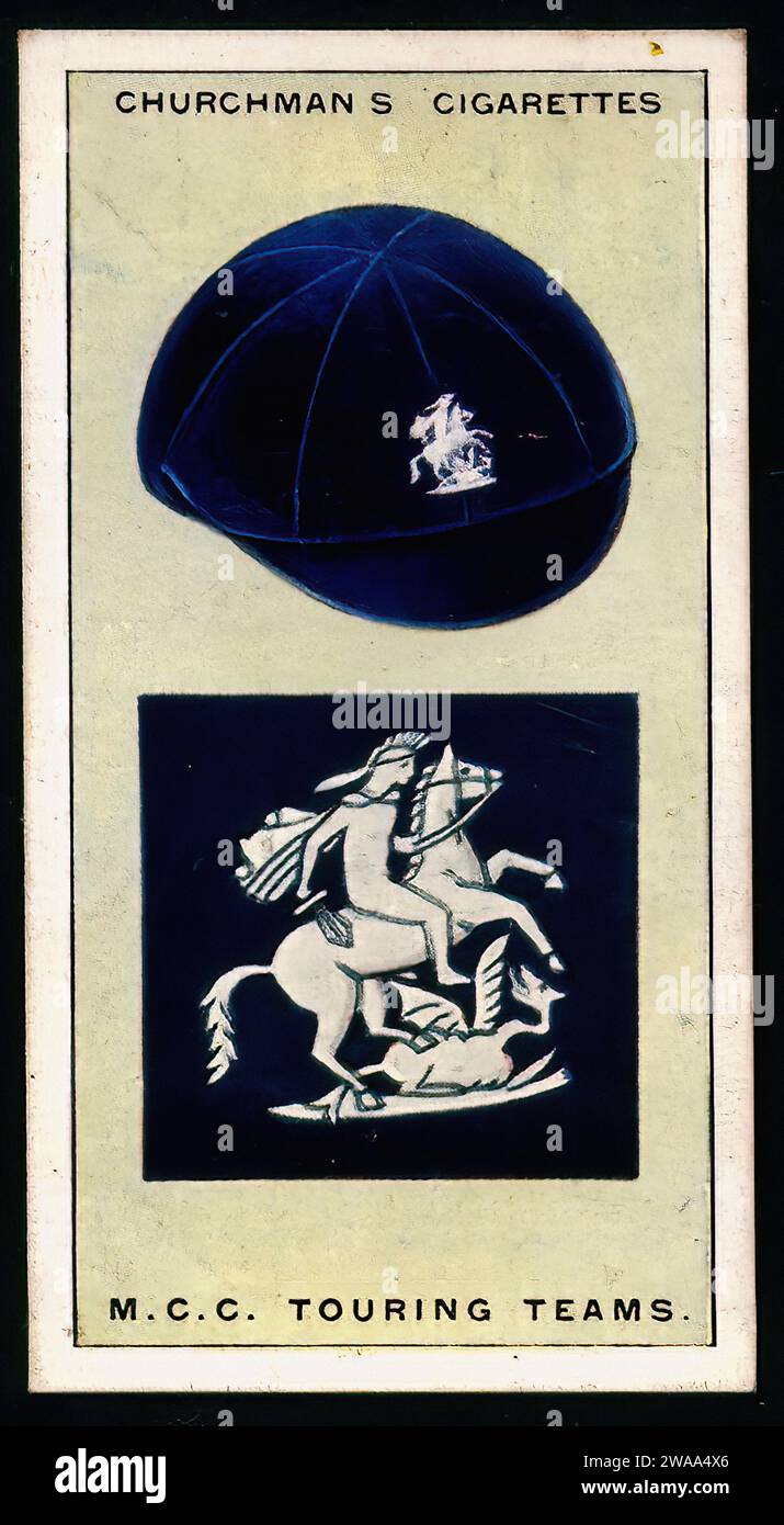Cricket Colours - MCC Tourists - Vintage Cigarette Card Illustration ...