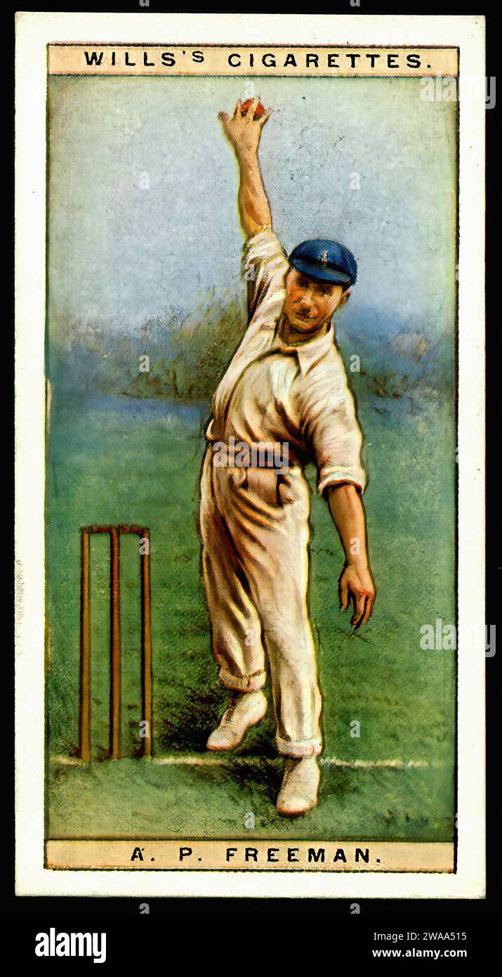 Cricketer A.P.Freeman - Vintage Cigarette Card Illustration Stock Photo ...