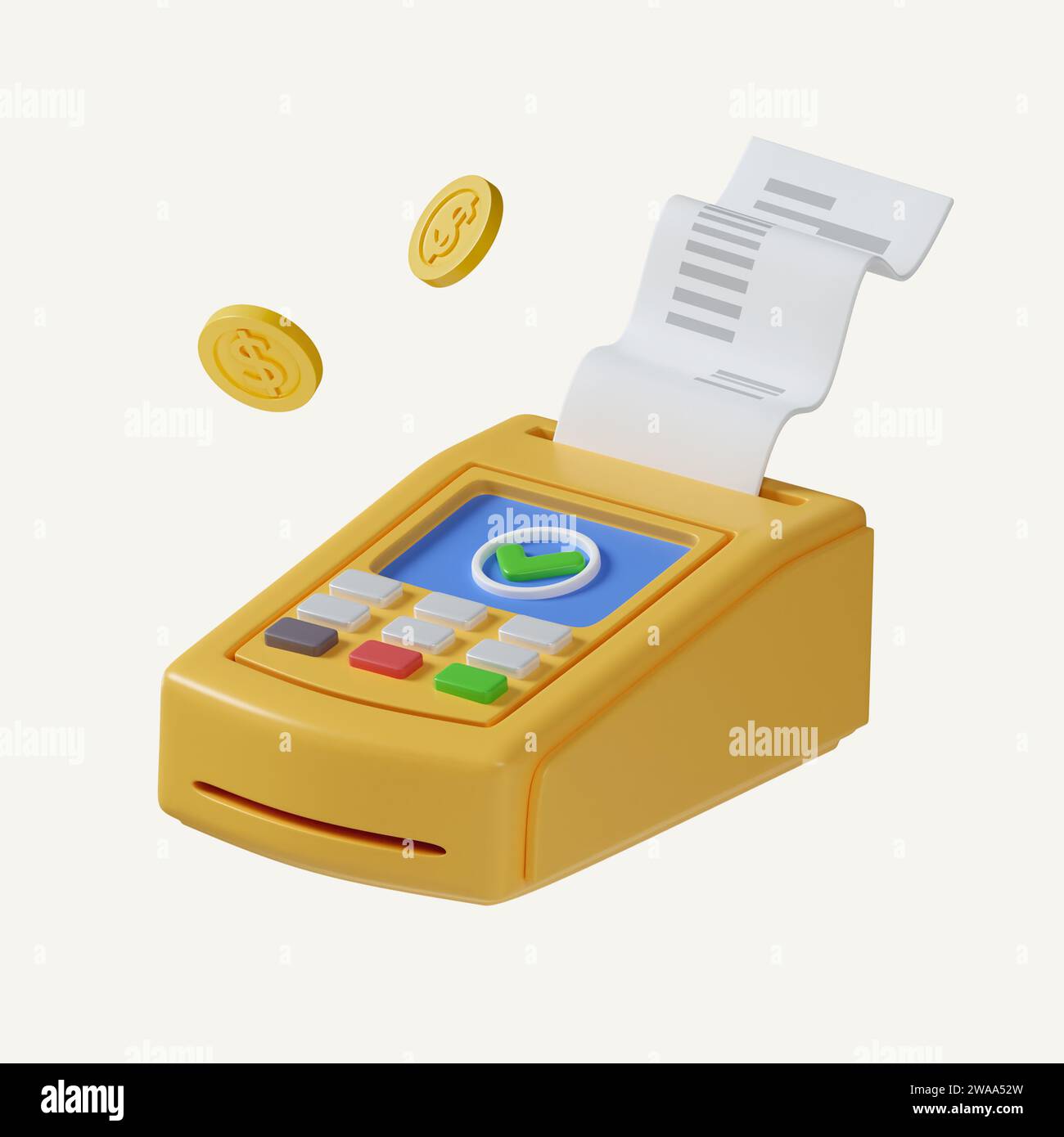 yellow payment machine or pos terminal, electronic bill payment and ...