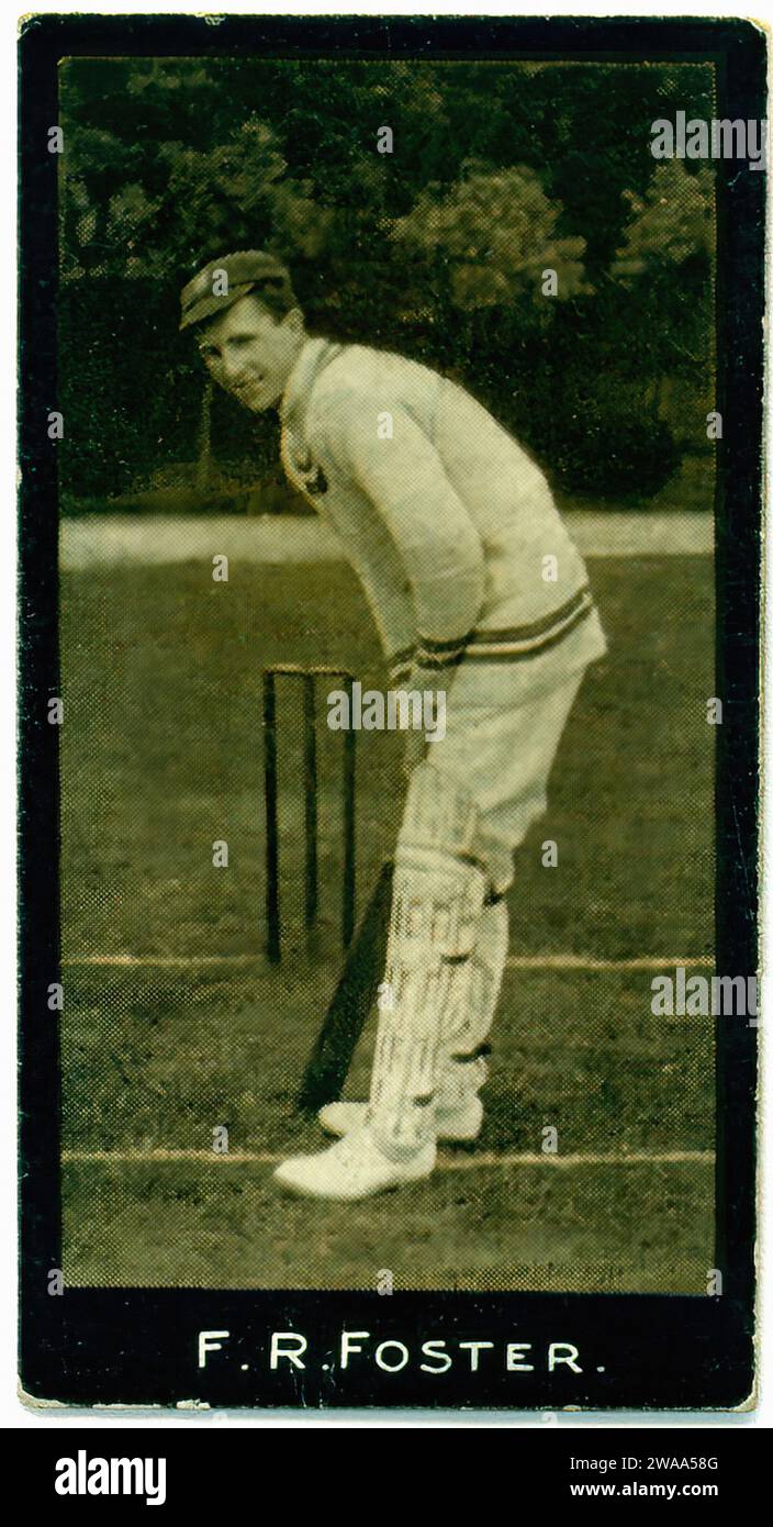 Cricketer F.R.Foster - Vintage Cigarette Card Illustration Stock Photo ...