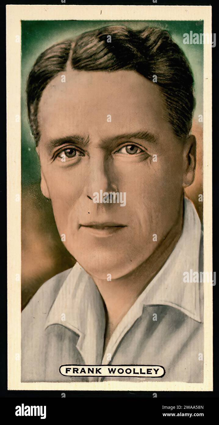 Cricketer Frank Woolley 00001 - Vintage Cigarette Card Illustration ...