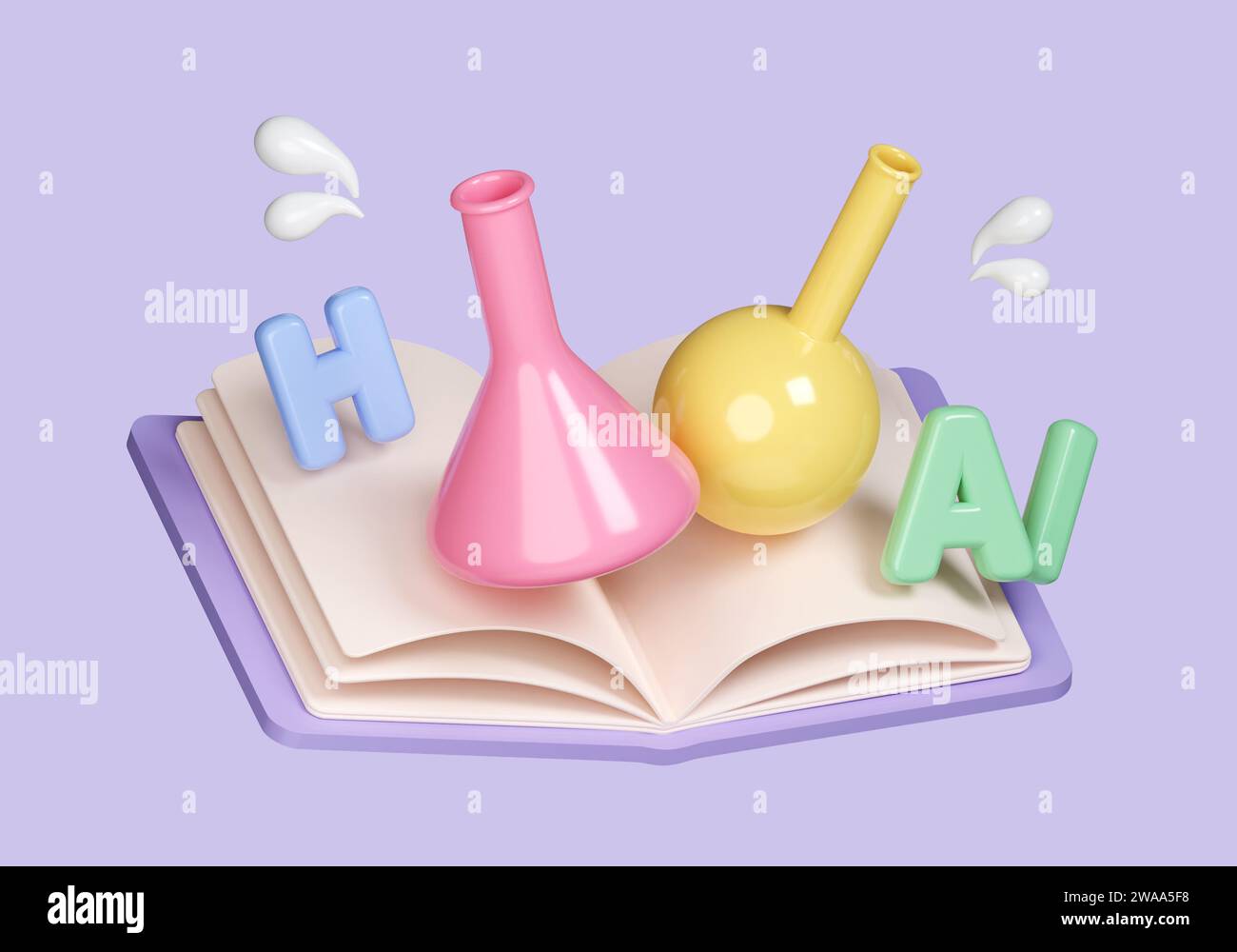 3D textbook icon with science learning. cartoon style isolated on ...