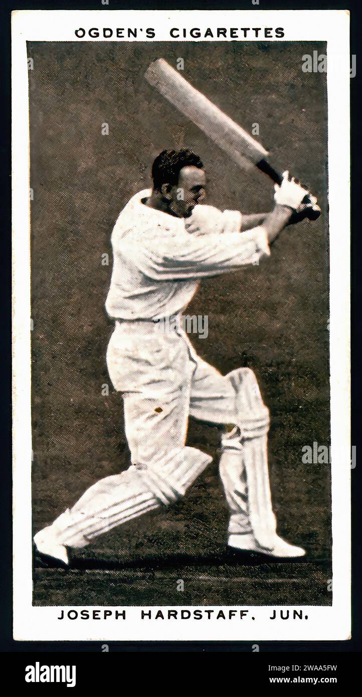 Cricketer J.Hardstaff Jun - Vintage Cigarette Card Illustration Stock ...