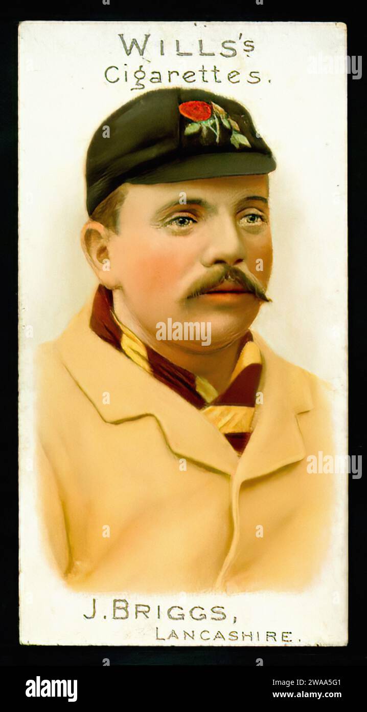 Cricketer J.Briggs - Vintage Cigarette Card Illustration Stock Photo ...