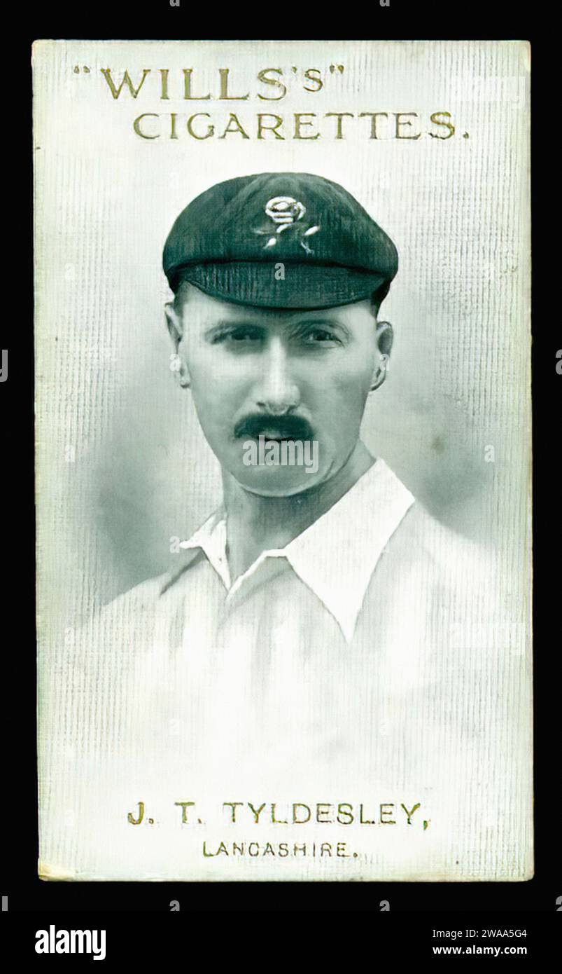 Cricketer J.T.Tyldesley 00001 - Vintage Cigarette Card Illustration ...
