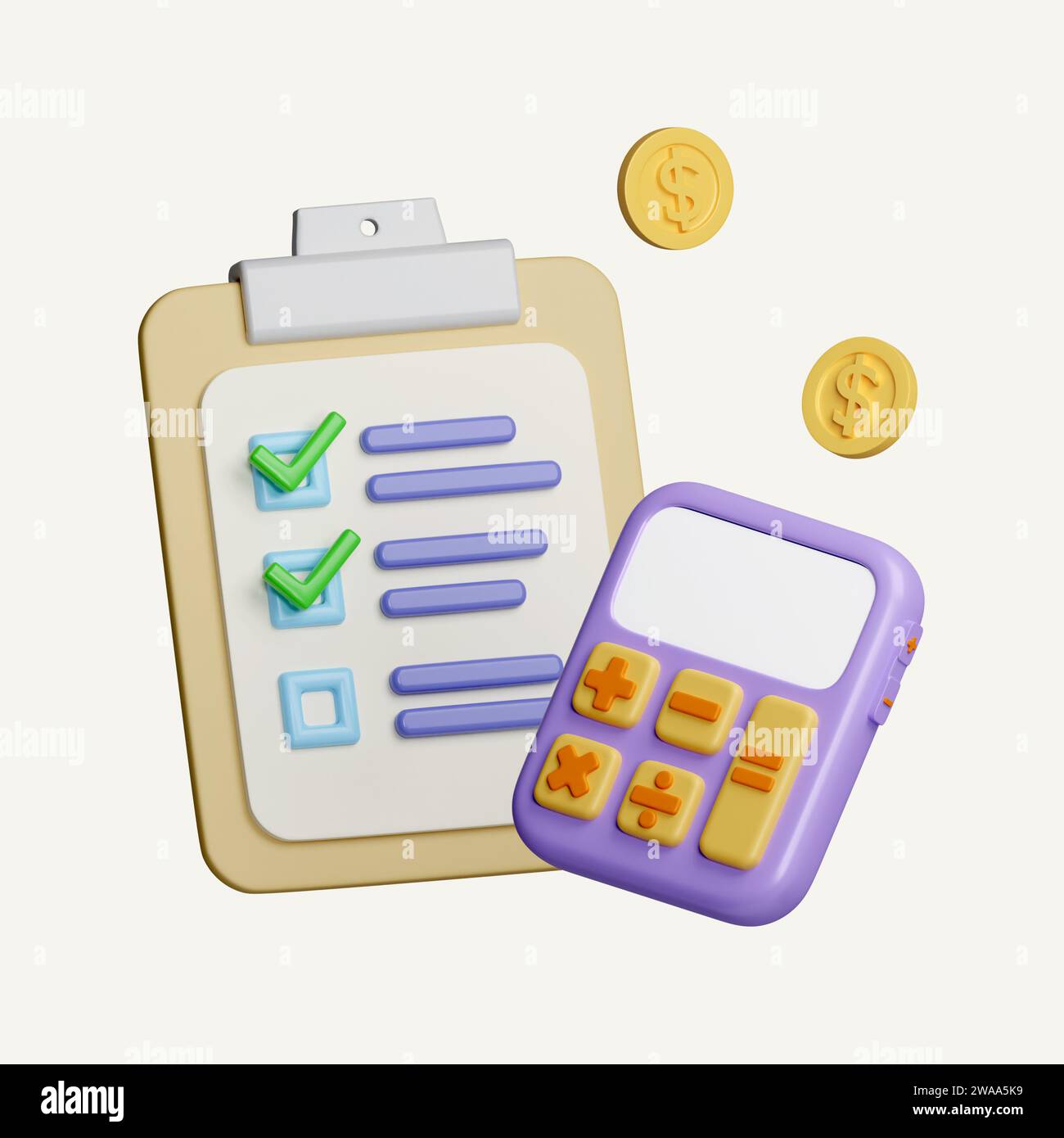 3d tax payment and business tax with money coin, calculator 3d and tax ...