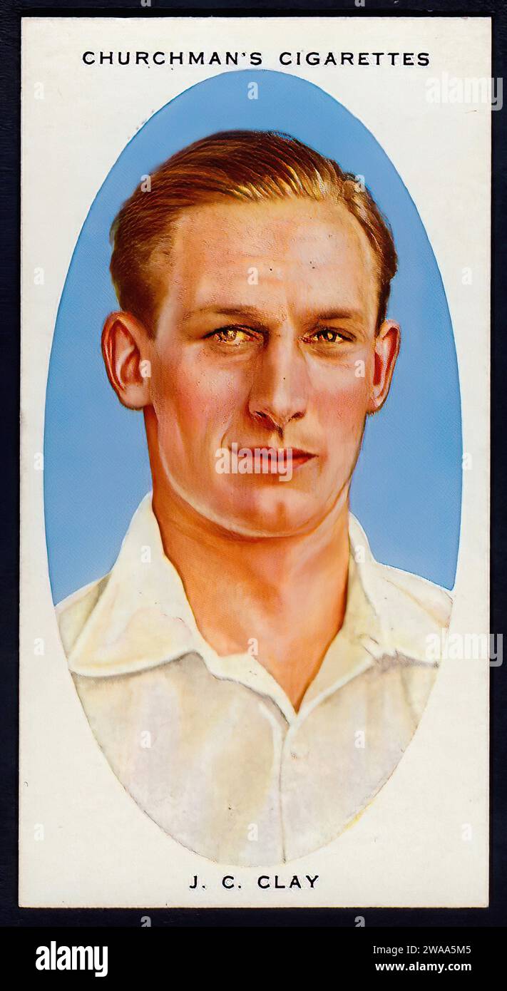 Cricketer John Clay - Vintage Cigarette Card Illustration Stock Photo ...