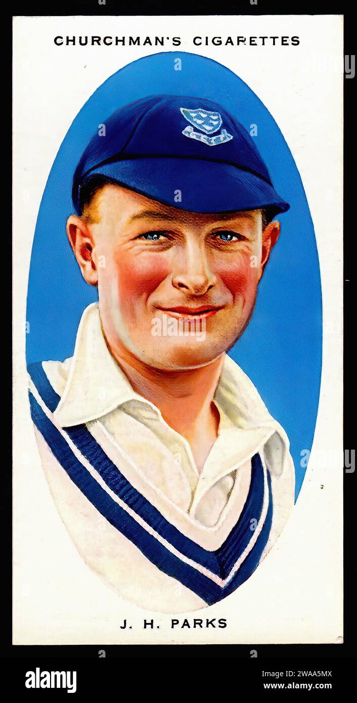 Cricketer James Parks - Vintage Cigarette Card Illustration Stock Photo ...