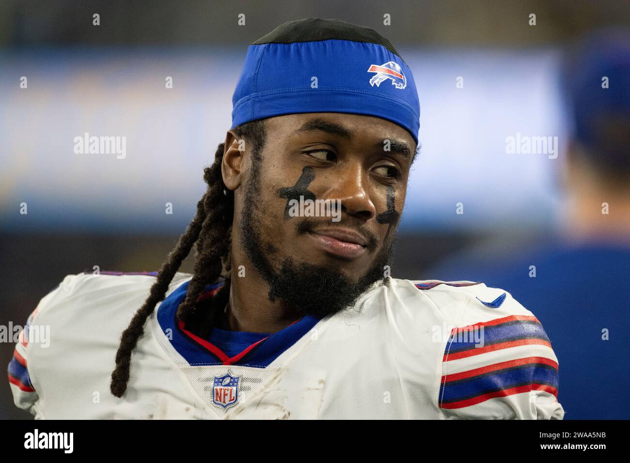 Buffalo Bills running back James Cook (4) during an NFL football game ...