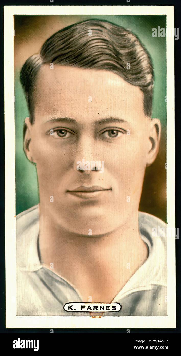 Cricketer K.Farnes - Vintage Cigarettte Card Illustration Stock Photo ...