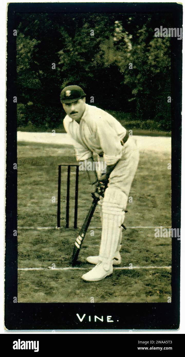Cricketer Joseph Vine - Vintage Cigarette Card Illustration Stock Photo ...