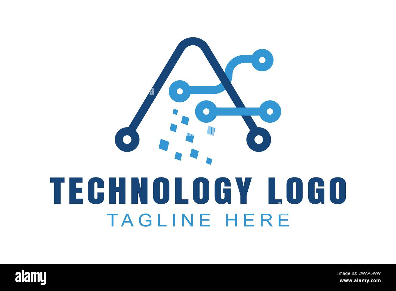 technology logo. letters abstract logo A. monogram logo concept. simple ...