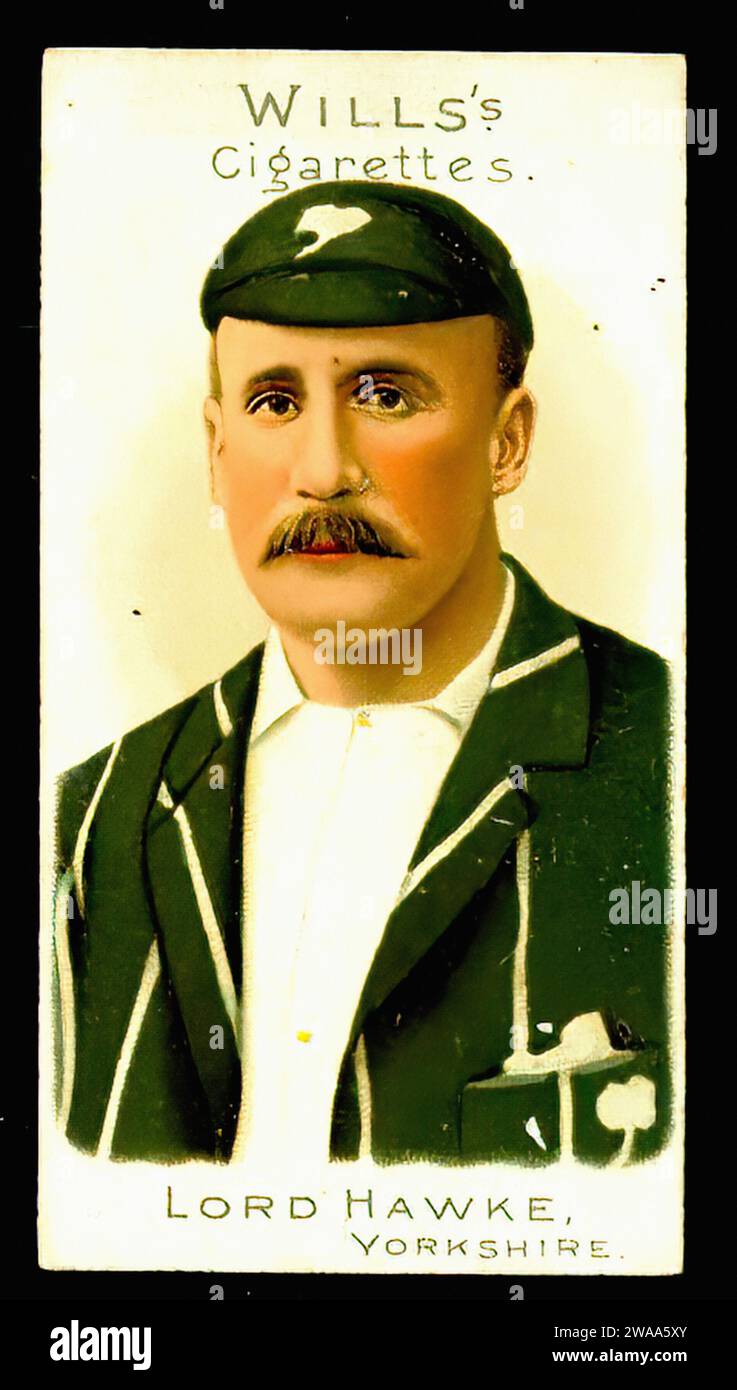 Cricketer Lord Hawke - Vintage Cigarette Card Illustration Stock Photo ...