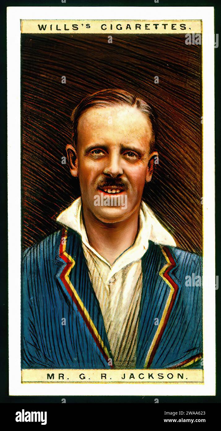 Cricketer Mr G.R.Jackson - Vintage Cigarette Card Illustration Stock ...