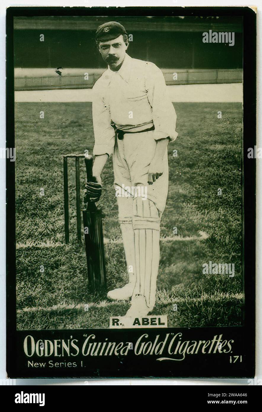 Cricketer R.Abel - Vintage Cigarette Card Illustration Stock Photo - Alamy