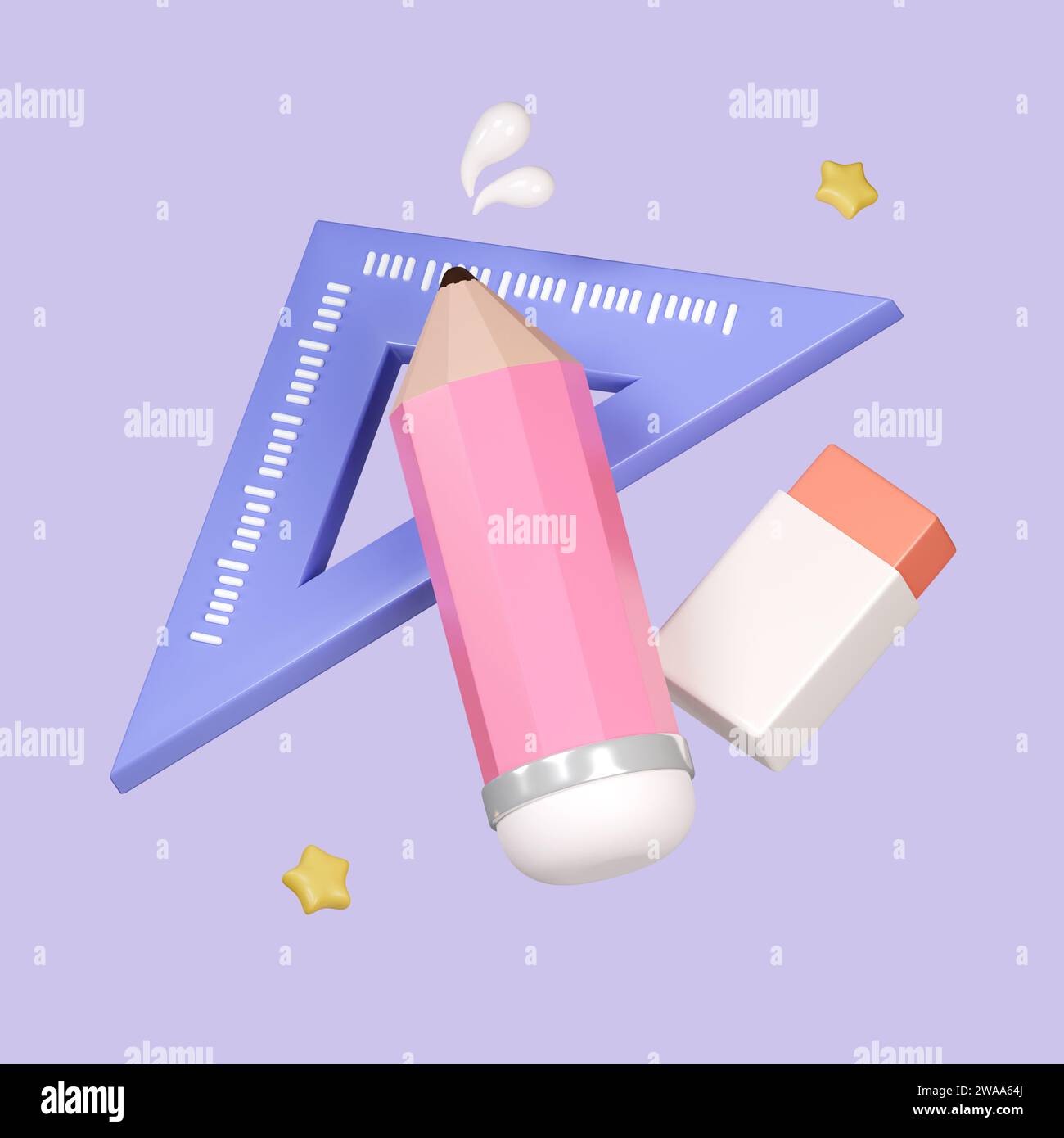 Ruler And Pencil Education Schools Element icon isolated on pastel ...