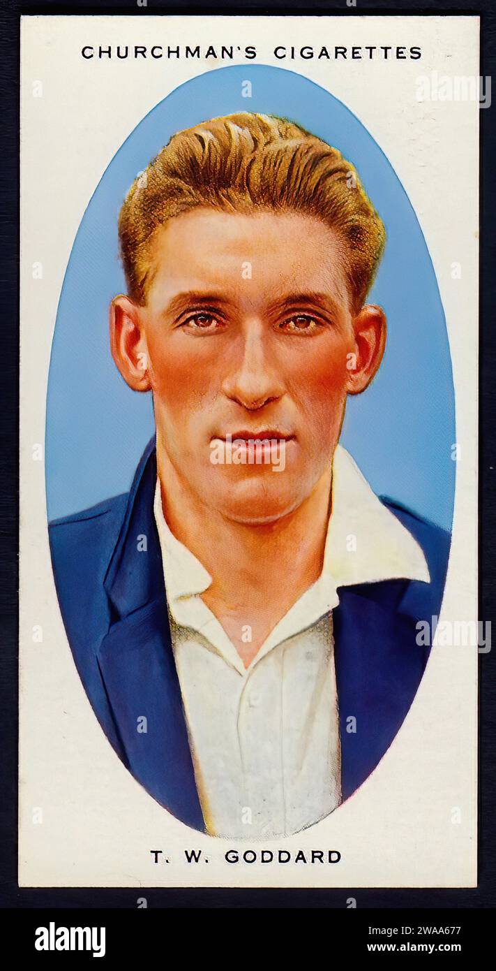 Cricketer Thomas Goddard - Vintage Cigarette Card Illustration Stock ...