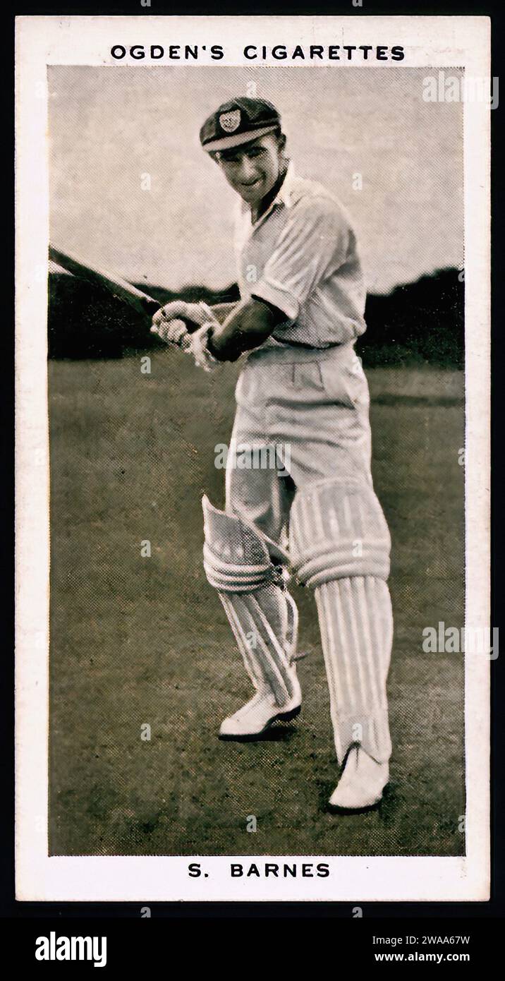 Cricketer Sidney Barnes - Vintage Cigarette Card Illustration Stock ...