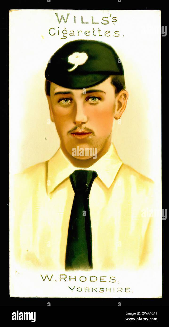 Cricketer W.Rhodes - Vintage Cigarette Card Illustration Stock Photo ...