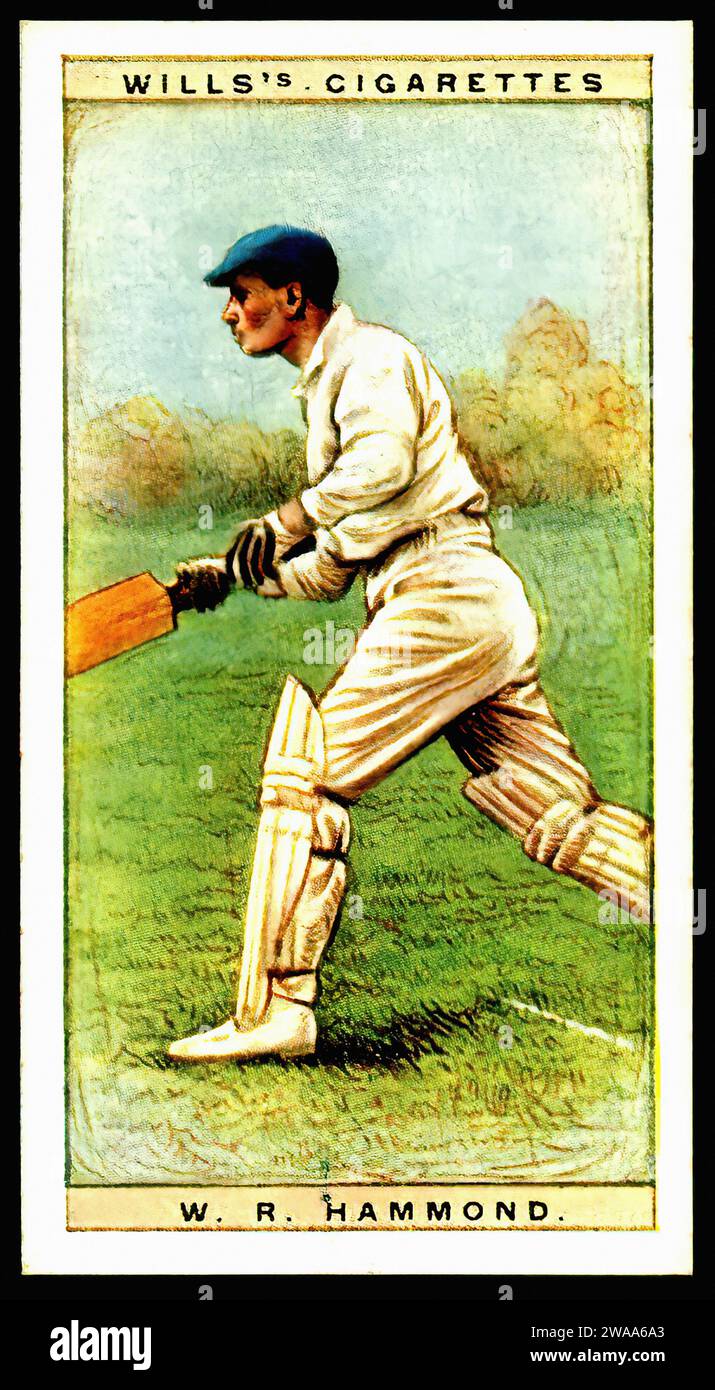Cricketer W.R.Hammond - Vintage Cigarette Card Illustration Stock Photo ...