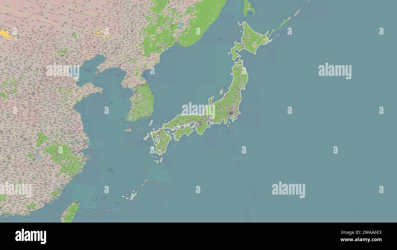 Japan country outline on a world map hi-res stock photography and ...