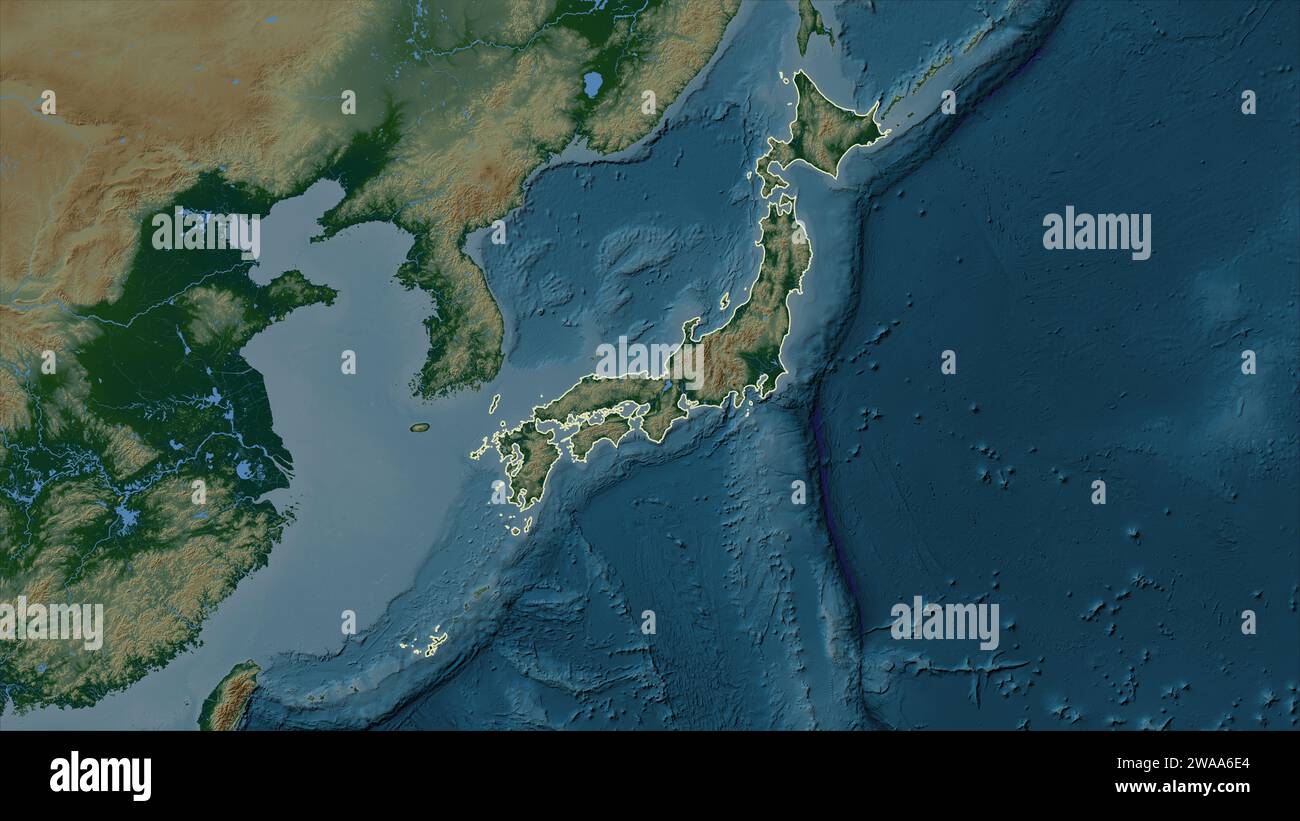 japan map with rivers